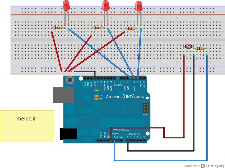آموزش راه اندازی LDR با آردوینو