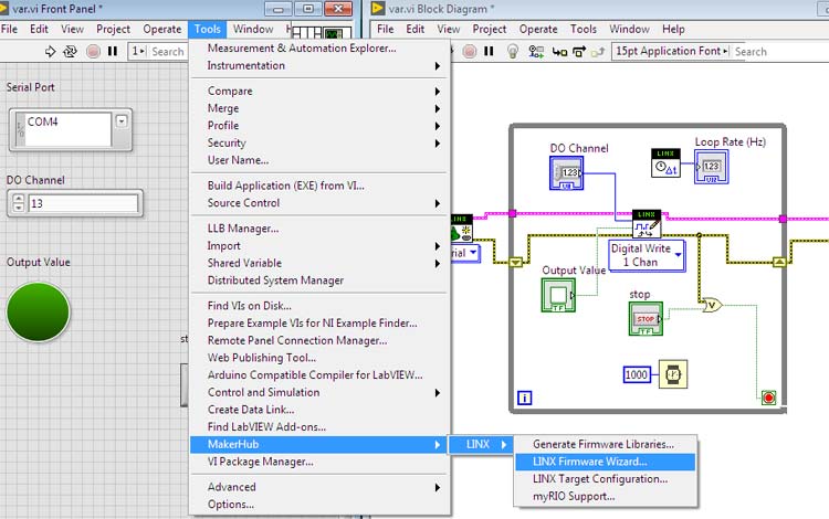 برقراری ارتباط بین برد آردوینو و نرم‌افزار LabVIEW